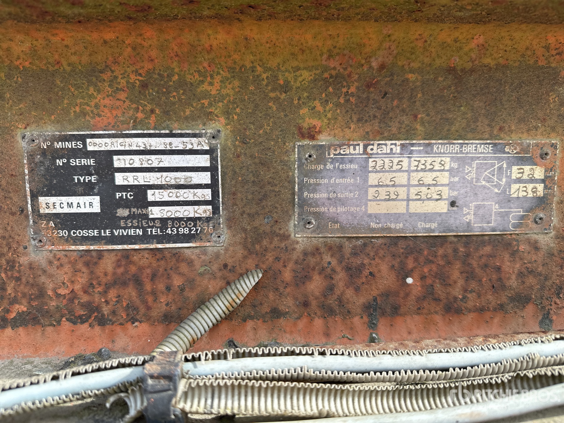 1988 Secmair Original 9500 L Remorque Citerne A Bitume Remorque-citerne ...