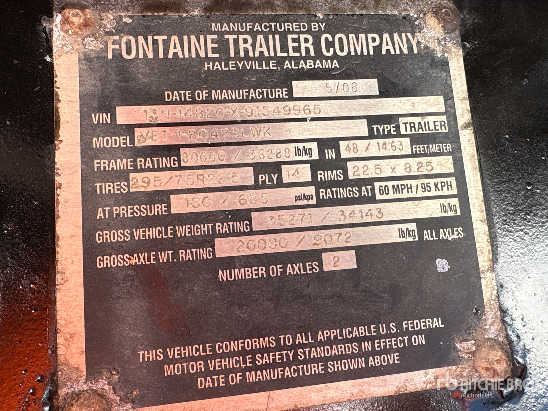 2009 Fontaine VET18048SLWK 48 ft T/A Flatbed Trailer | Ritchie Bros ...