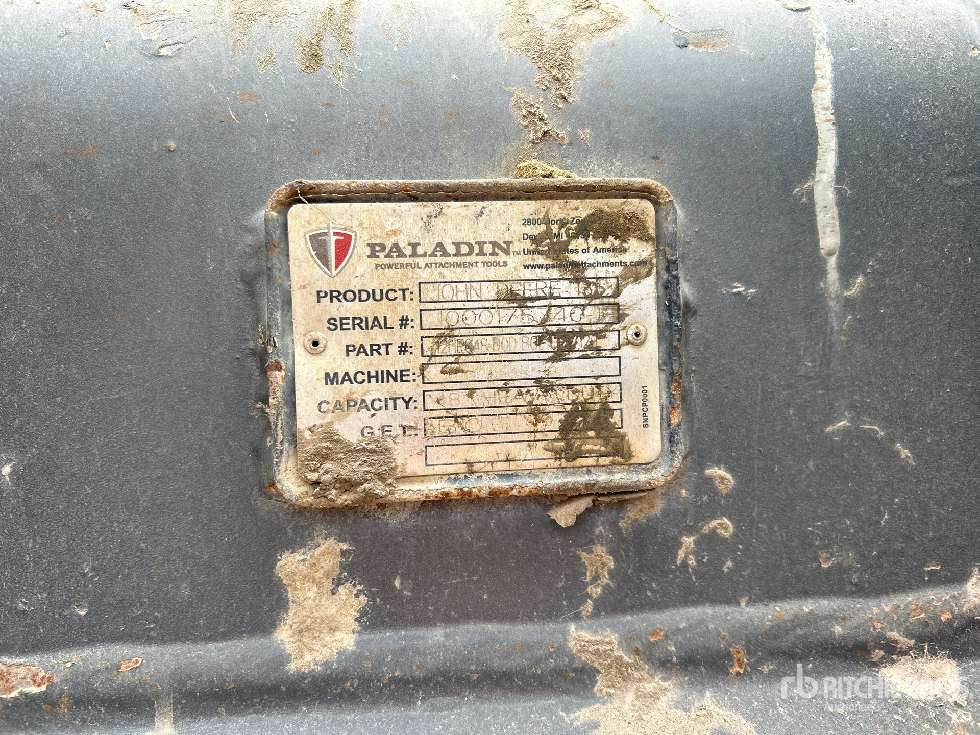 Paladin 48 in Cleanup Godet d'excavatrice - Fits John Deere 135G ...