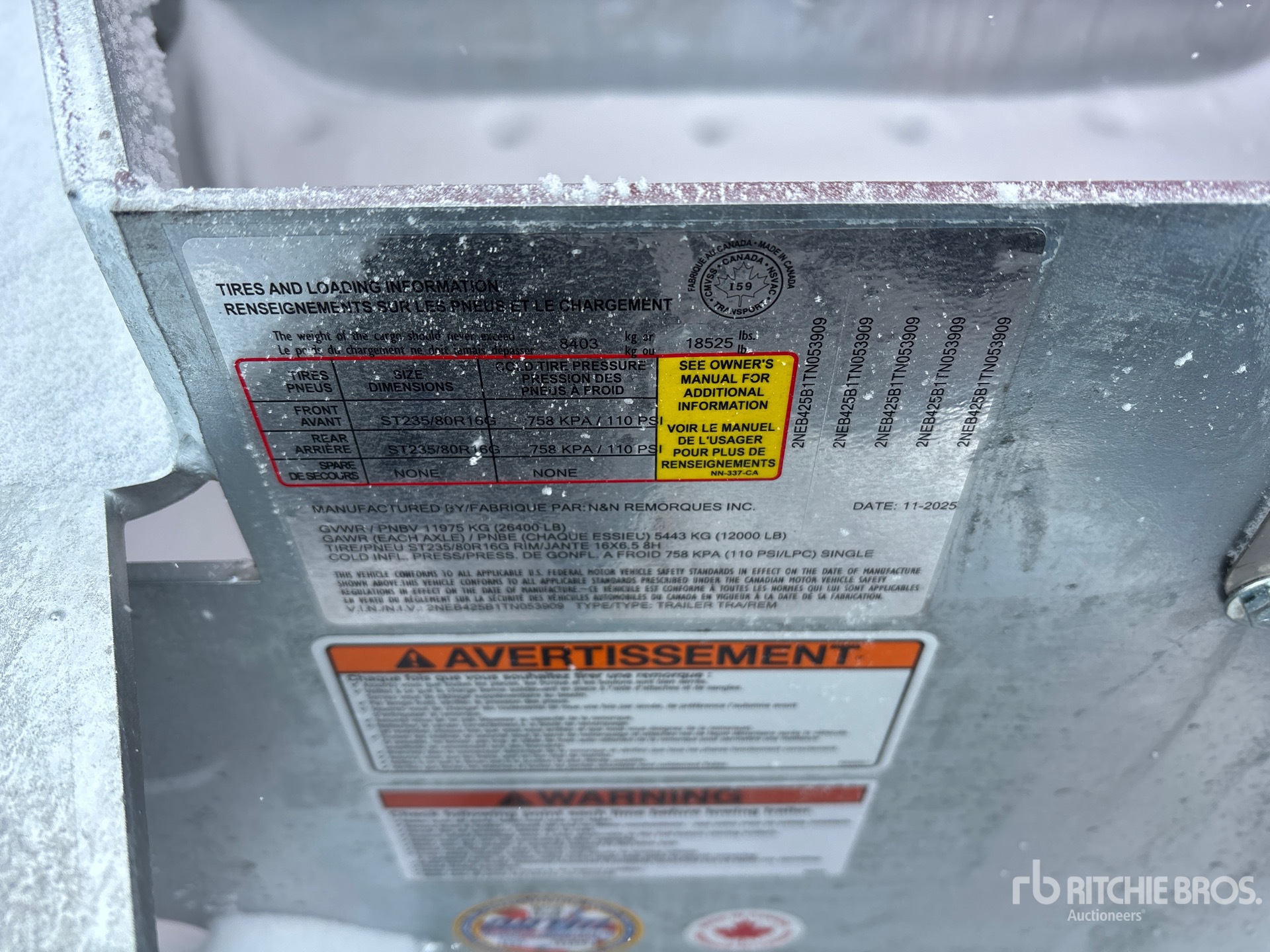 2026 N & N Trailers 18525 lb 25 ft T/A Remolque Portamaquinaria (Unused ...