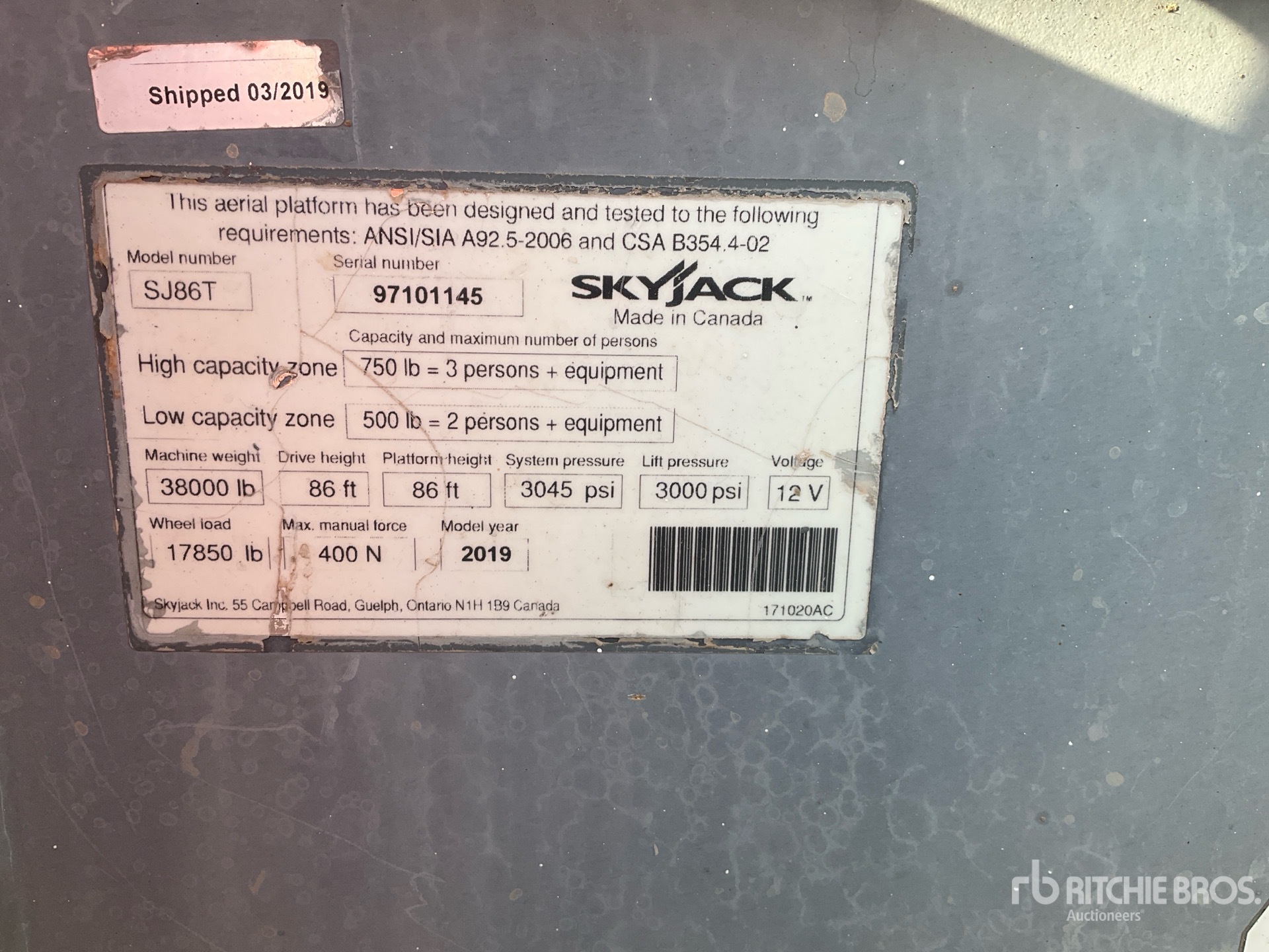 2019 Skyjack SJ86T 4WD Diesel Telescopic Boom Lift | Ritchie Bros ...