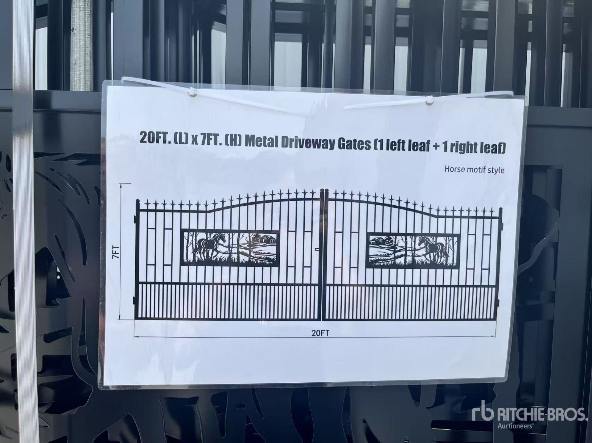 Quantity of (5) 2025 GLDG05 20 ft x 7 ft Wrought Iron Bi-Parting ...