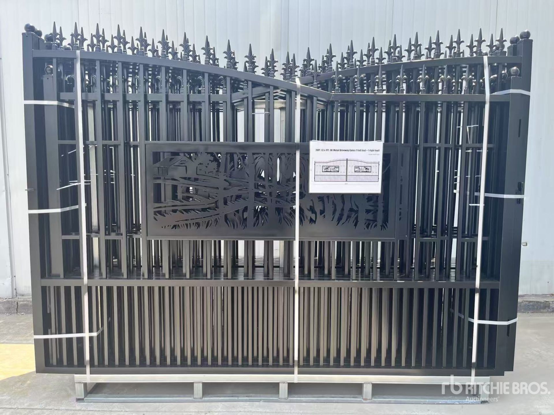 Quantity of (5) 2025 GLDG05 20 ft x 7 ft Wrought Iron Bi-Parting ...