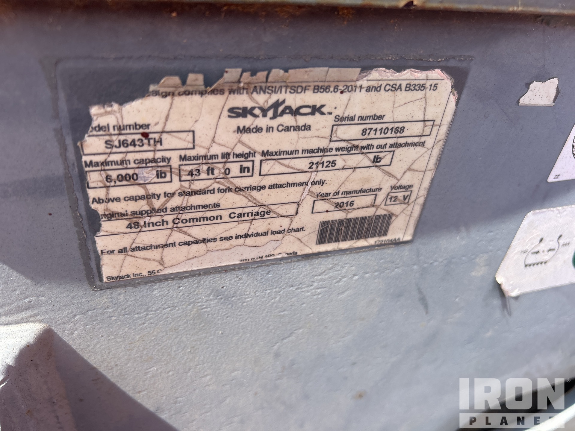 2016 Skyjack SJ643TH Telehandler | Ritchie Bros. Auctioneers