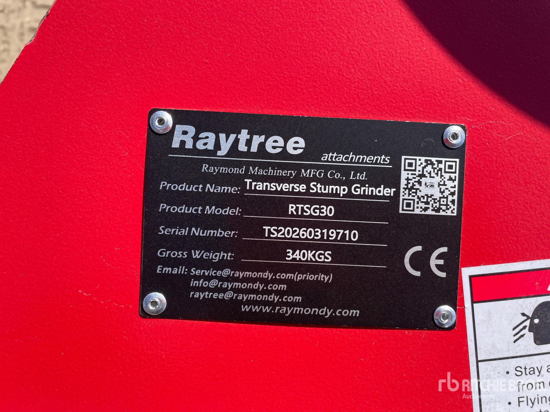 2026 Raytree RTSG30 30 in Transverse Broyeur de souches pour chargeuse ...