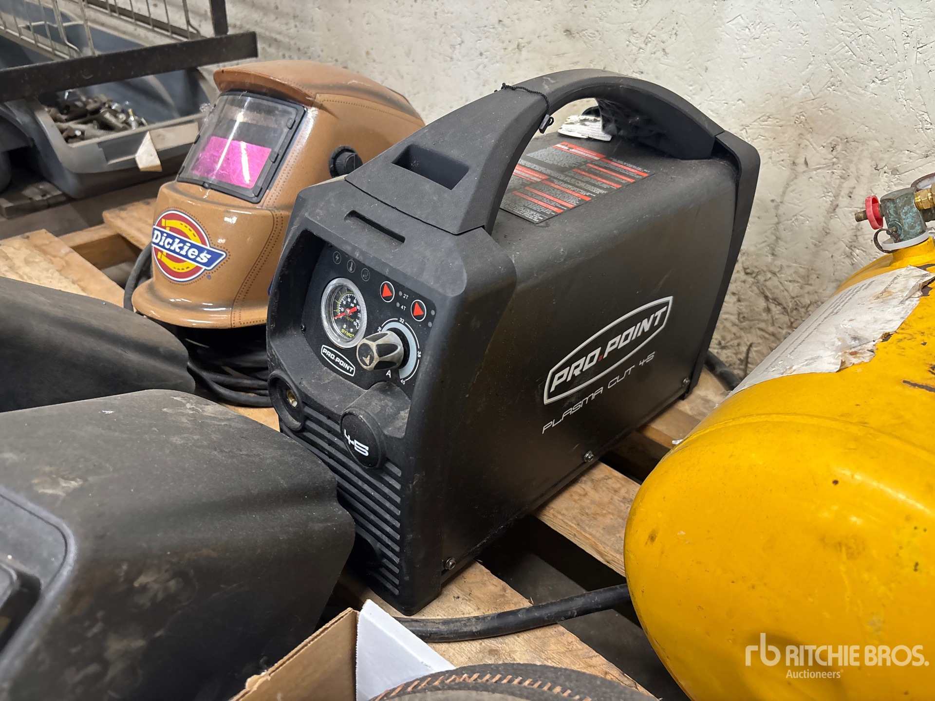 Pro Point Plasma Cutter, Welding Helmet, Air Tank, Metal Cutting Wheel ...